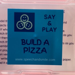 Build a Pizza Kit Language Task Box Speech Therapy Mini Objects Verbal ...