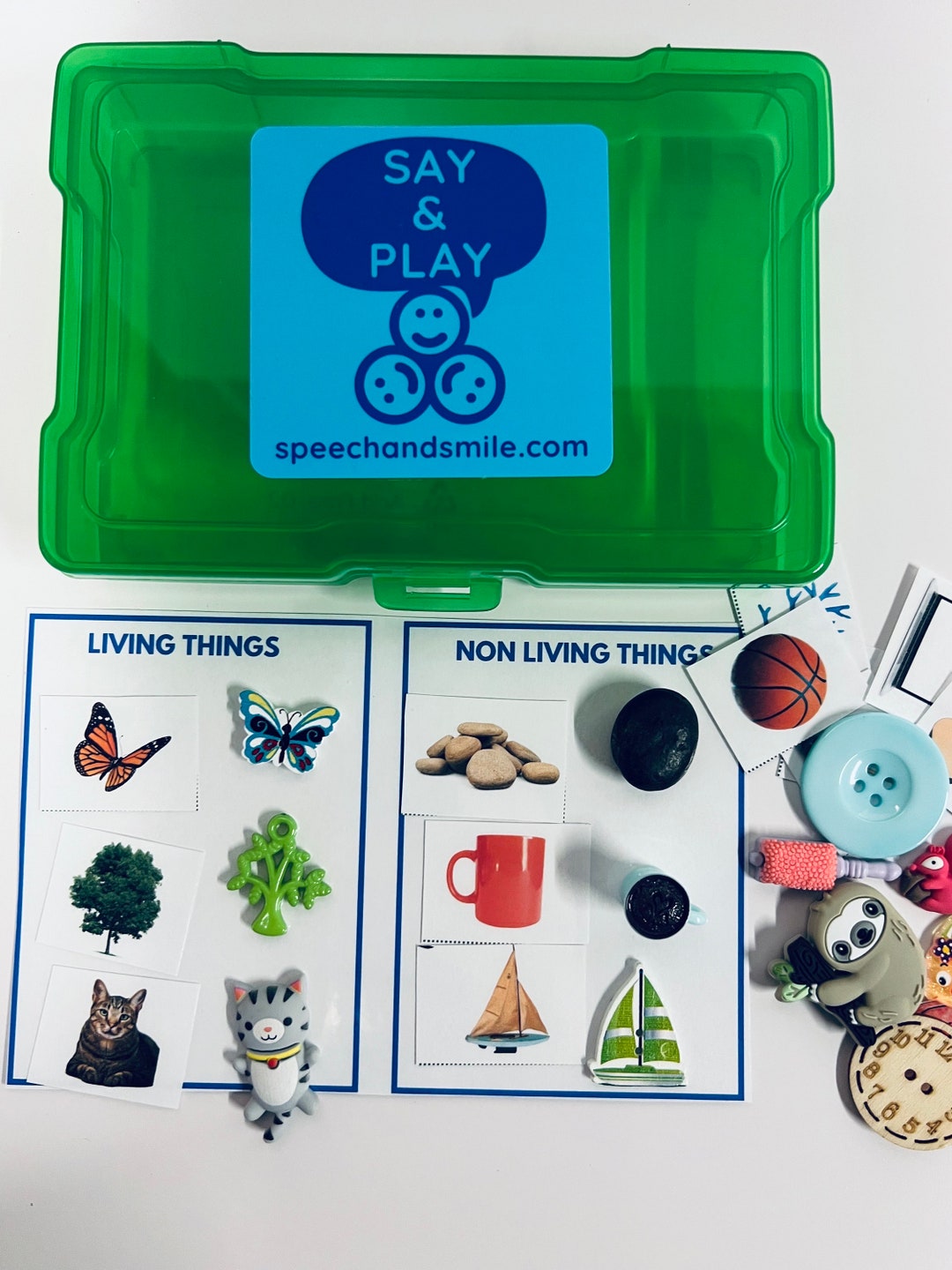 LIVING NONLIVING Preschool SCIENCE Task Box With Mini Objects - Sort ...