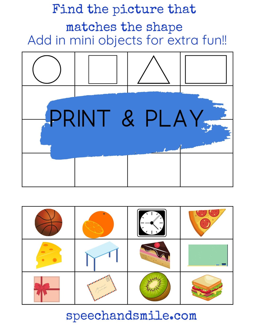 Shape Sort Mat Printable-shape Sorting Digital Download Preschool ...