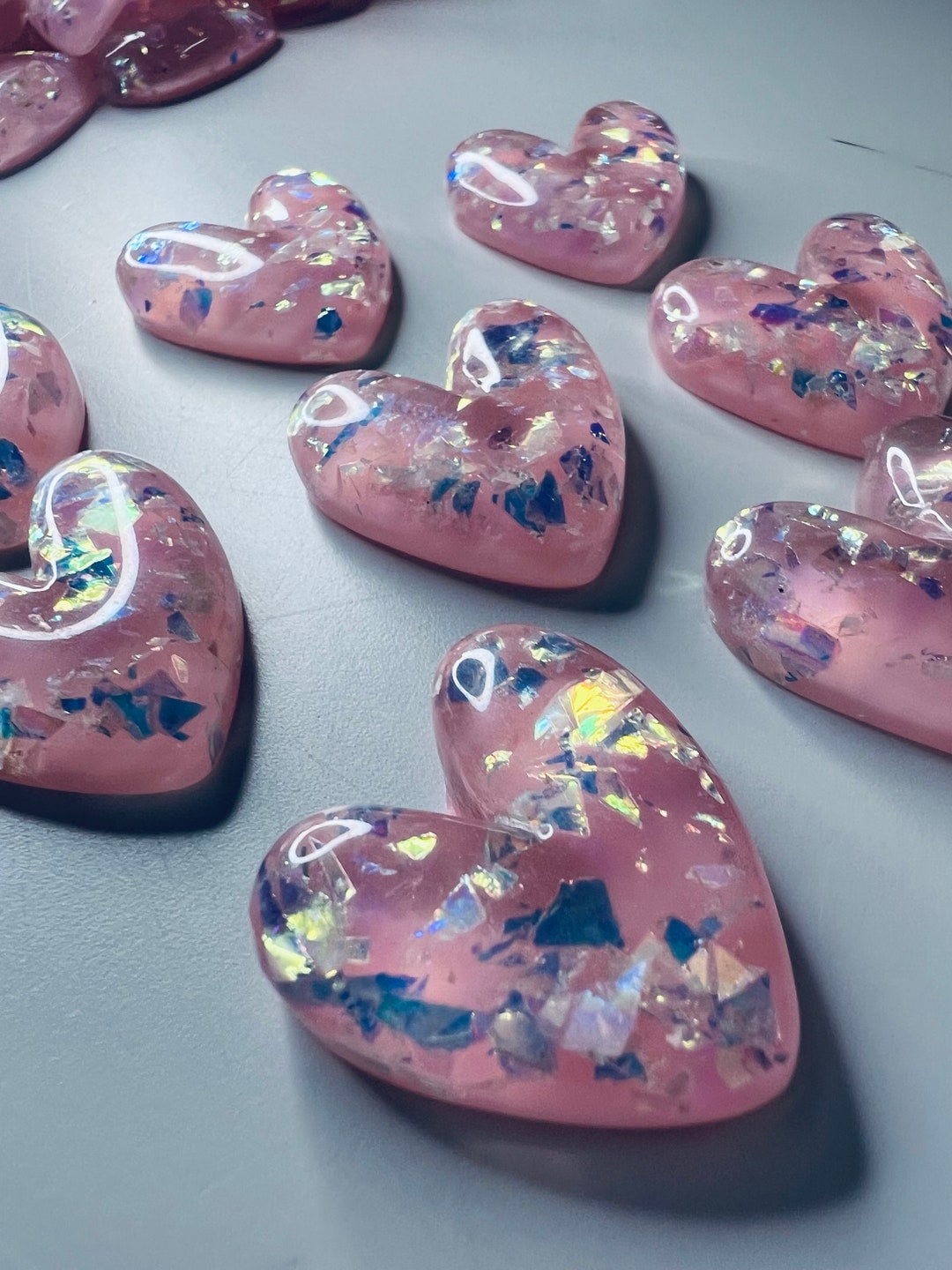 Miniature Pink Heart Trinket Mini Sparkly Heart Mini Objects for Speech ...