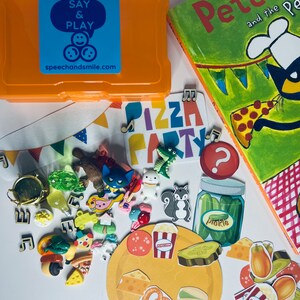 Pete the Cat Pizza Party Book Objects Speech Therapy Mini Objects Story ...