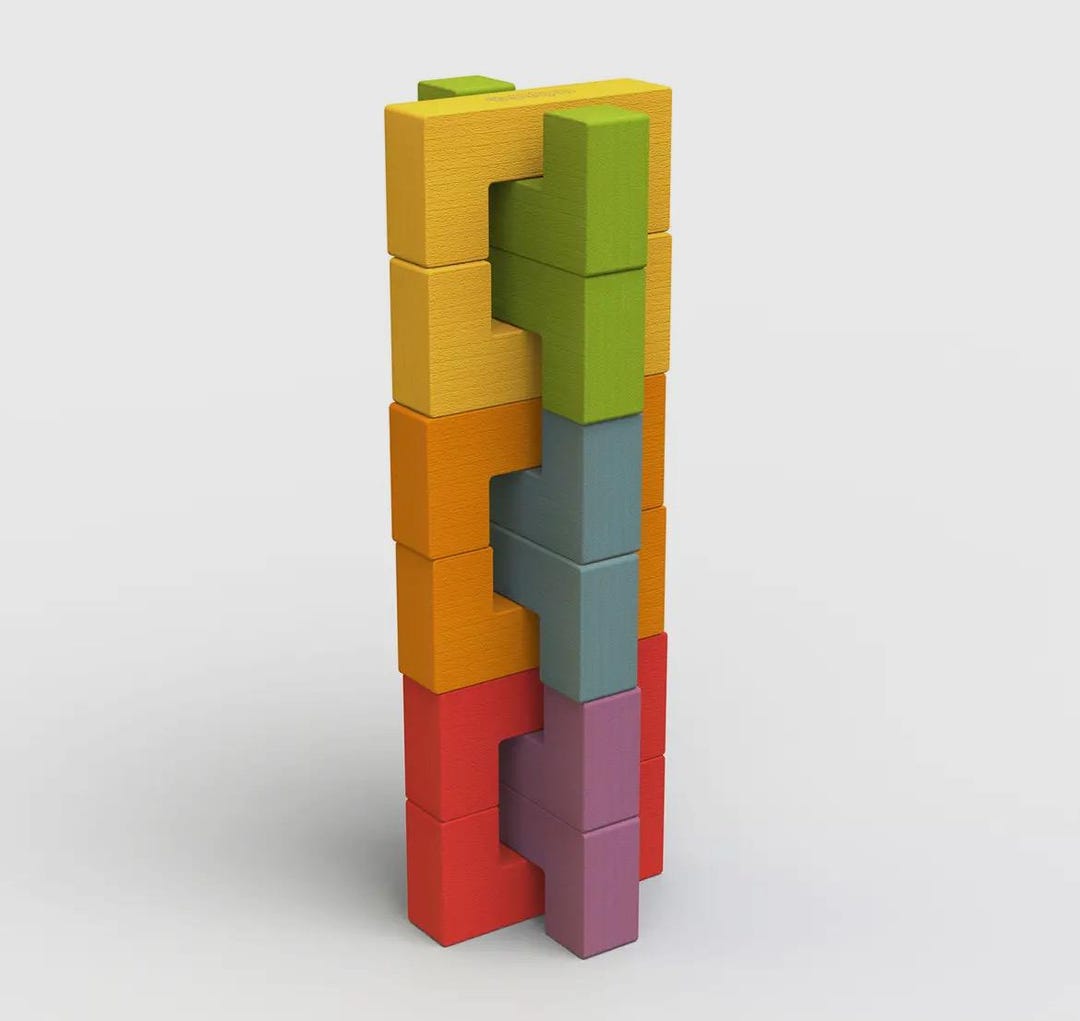 You Build It Basics Wood Building Tower 12 Piece Chunky Building Block ...