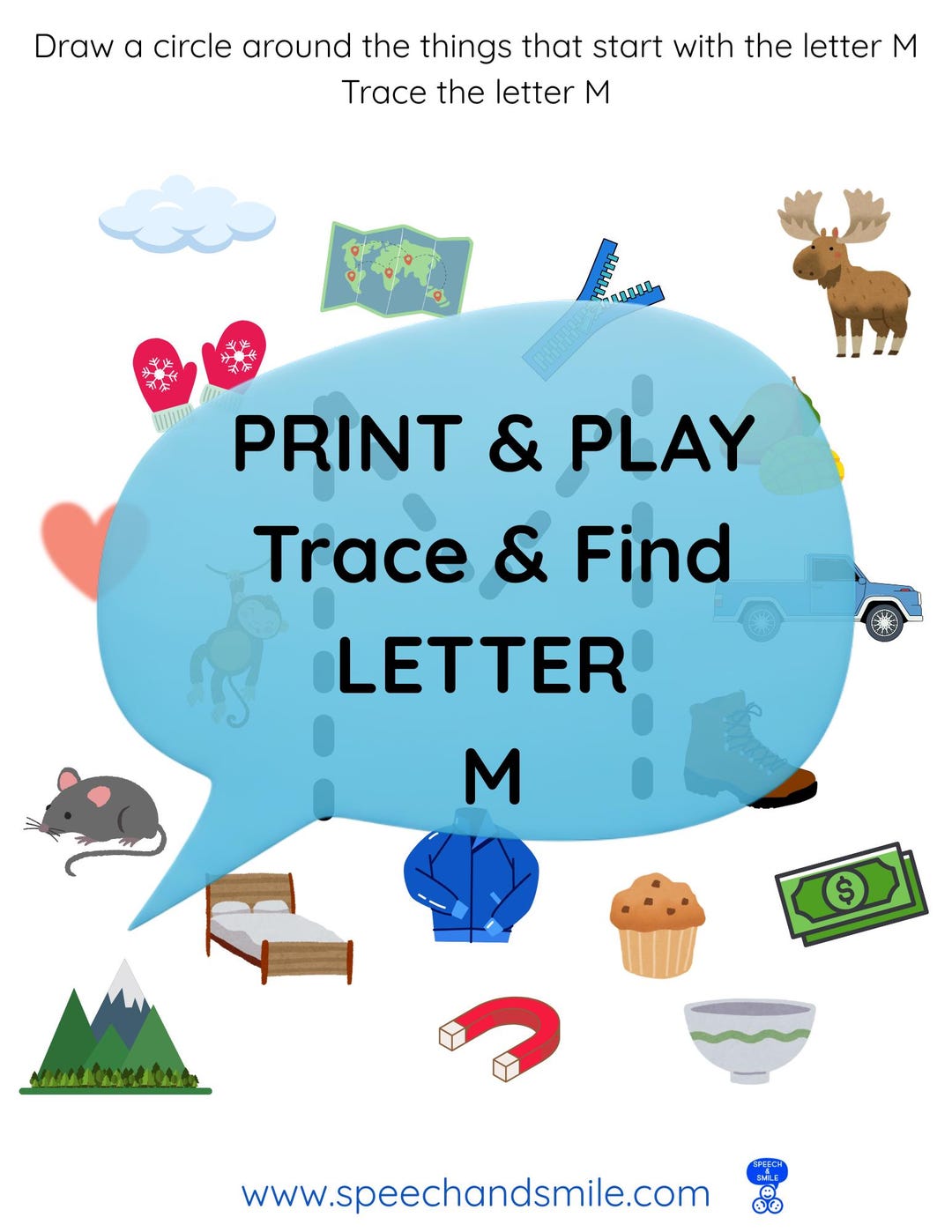 Print & Play Alphabet Worksheet - Letter M Activity Find and Circle ...