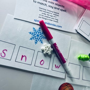 SPELLING Task Box 4 Four Letter Word Spelling With Cards and Miniature ...