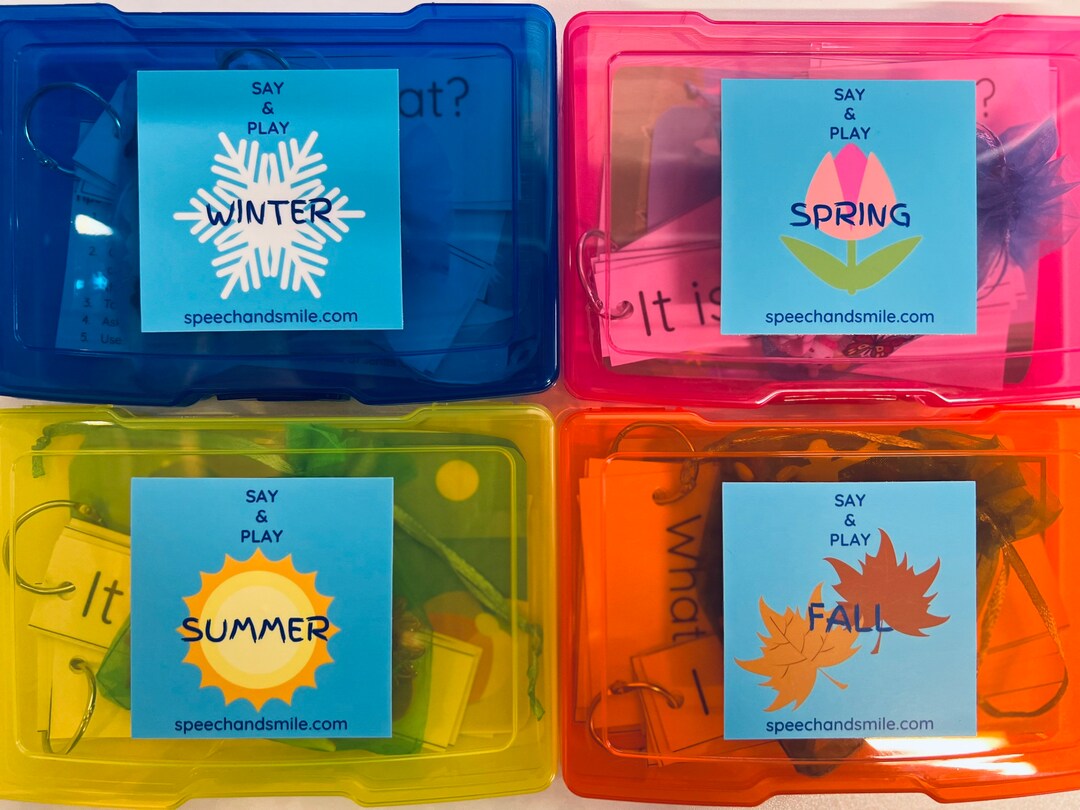 Language Task Box Speech Therapy Fall Minis Spring Winter Summer ...