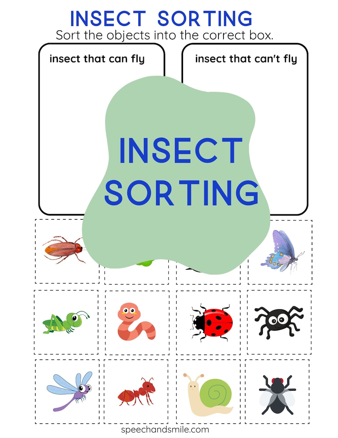 Bug Sorting Worksheet Insect Sorting Print And Play Preschool Sorting Worksheet Printable