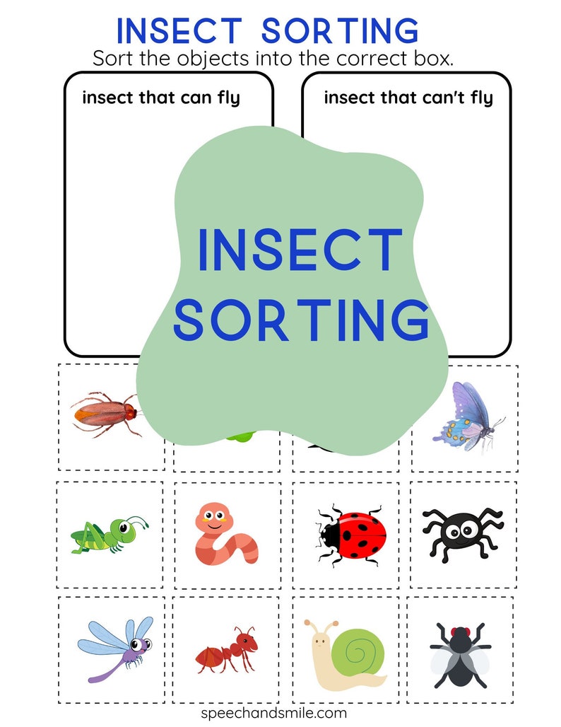 Bug Sorting Worksheet Insect Sorting PRINT & PLAY Preschool Sorting ...