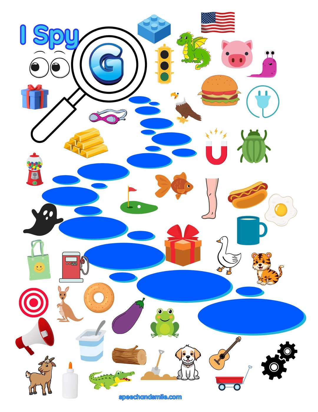 Speech Therapy I Spy G Sound Worksheet I Spy Activity Letter G ...