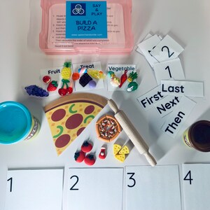 Build a Pizza Kit Language Task Box Speech Therapy Mini Objects Verbal ...