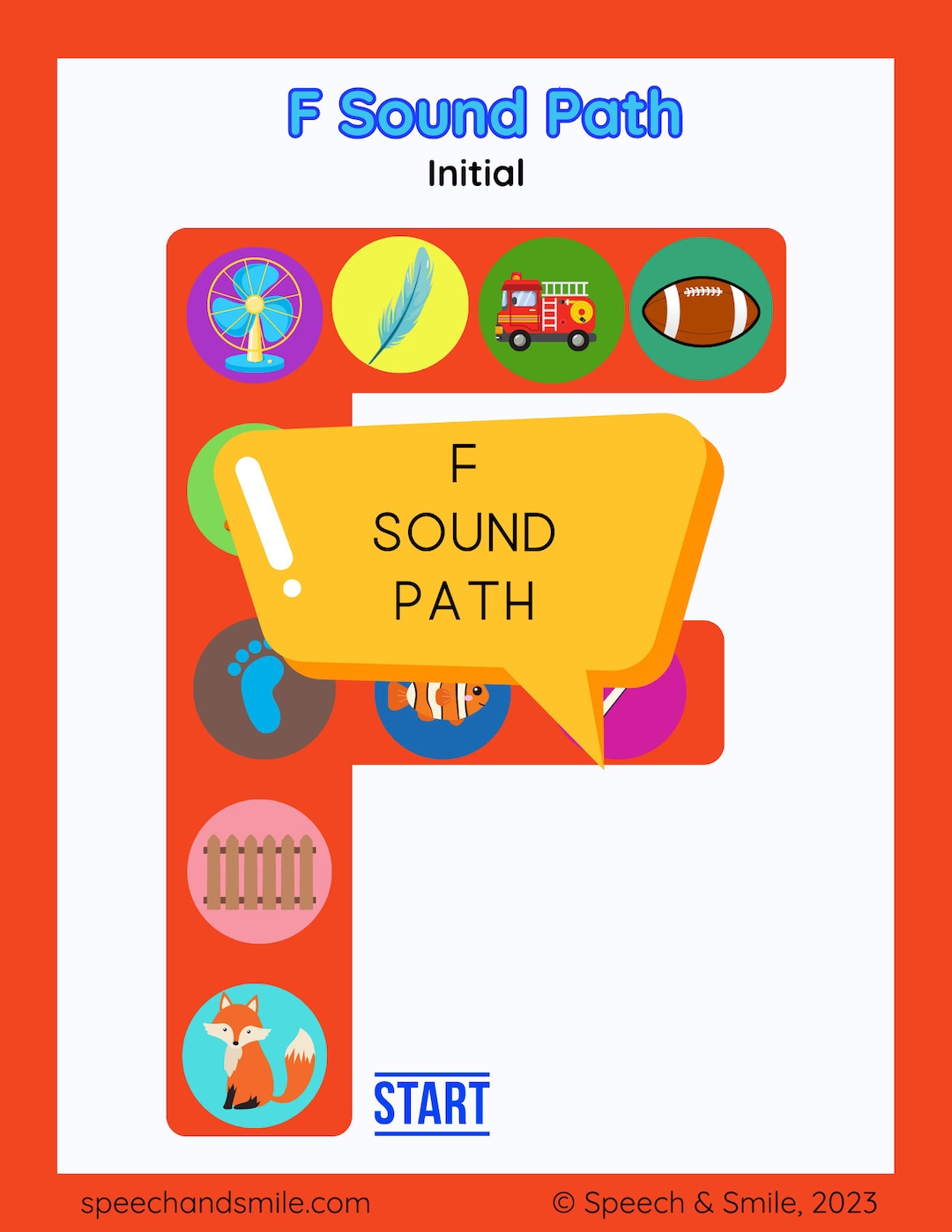 F Sound Printable Game Sound Path for Speech Therapy-articulation Games ...