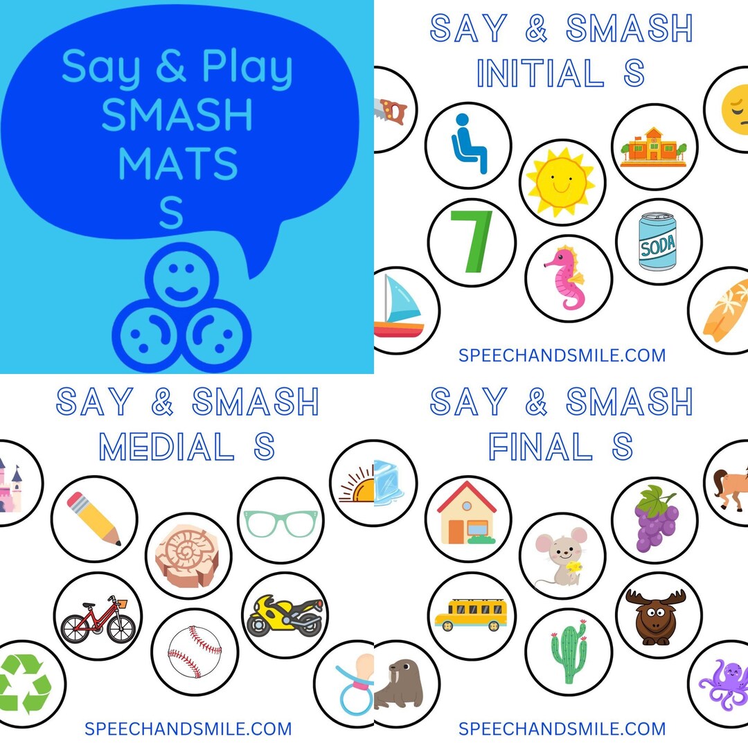 Smash Mats S Sound-play Dough Smash Mat-speech Therapy - Etsy