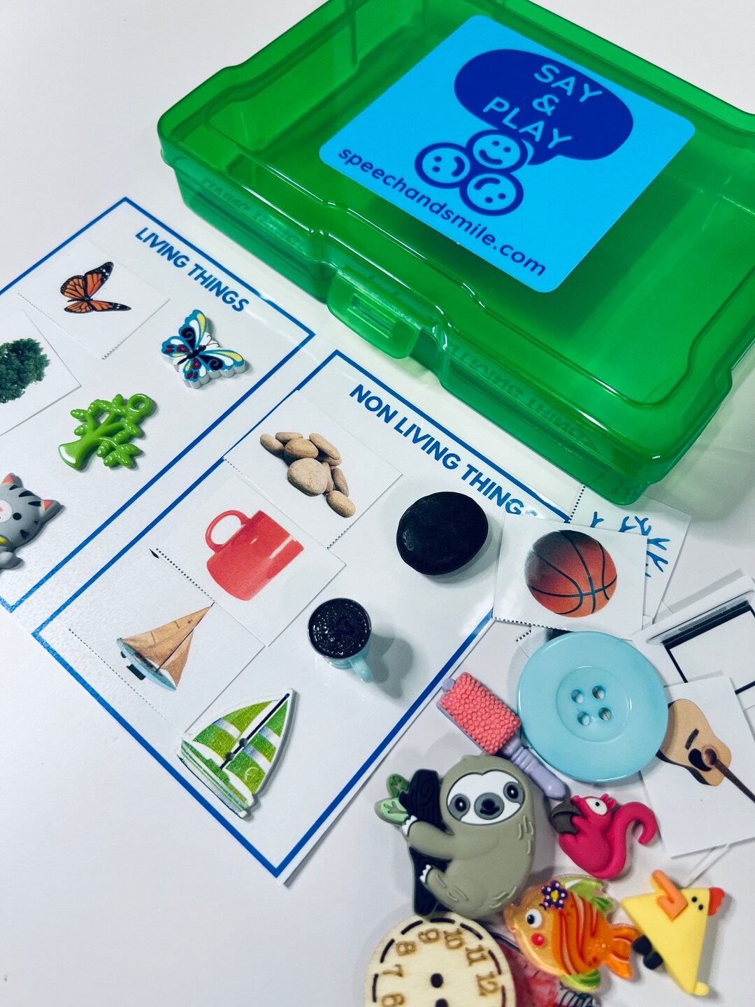 Living Vs Nonliving Preschool Science Task Box | Mini Objects Speech ...