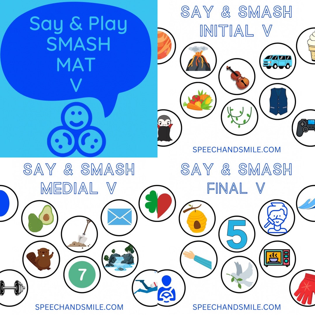 V Sound Smash Mat-play Dough Smash Mat-speech Therapy Materials-speech ...