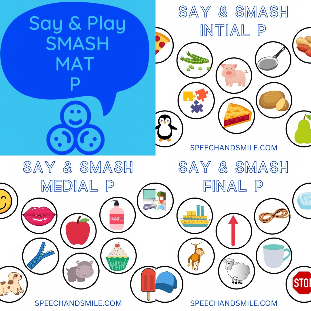 P Sound Smash Mat for Play Dough-printable Speech Therapy Materials ...