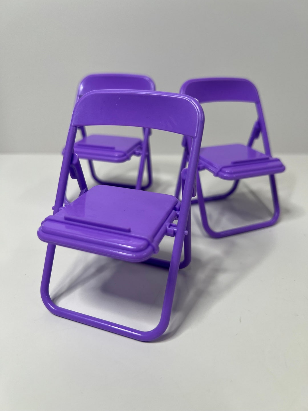 Miniature Folding Purple Chairs - Mini Chairs - Small Plastic Chairs - Etsy