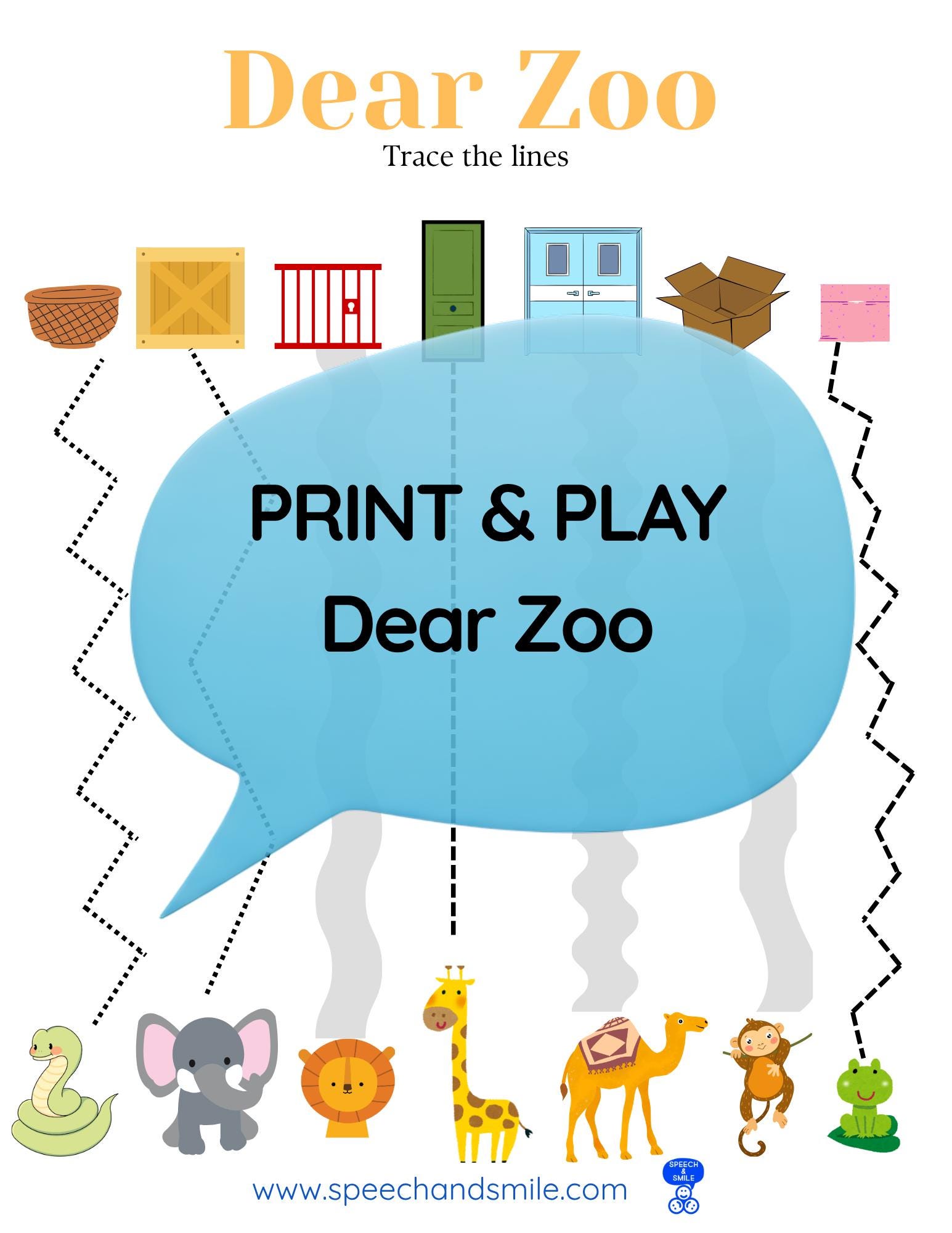 Story Kit Companion Pack - Dear Zoo PRINTABLE ACTIVITIES Instant ...