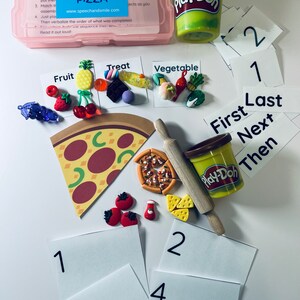 Build a Pizza Kit Language Task Box Speech Therapy Mini Objects Verbal ...