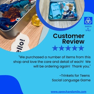 Trinkets for Teens -social Language Game-speech Therapy Mini Objects ...