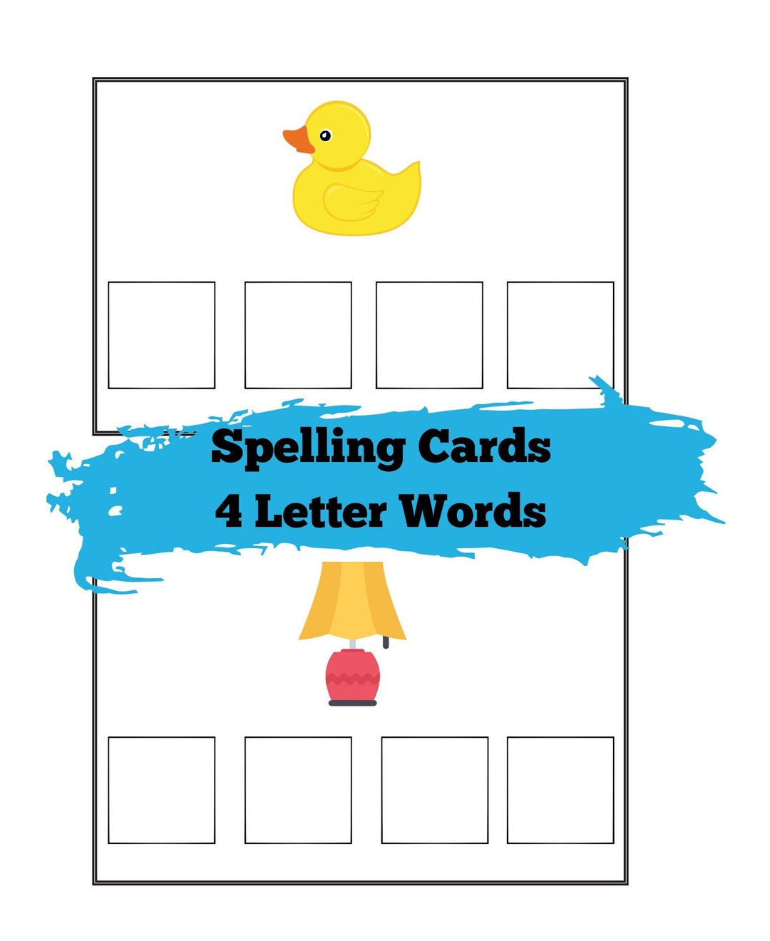 Printable Spelling Cards-four Letter Word Cards Kindergarten Spelling ...