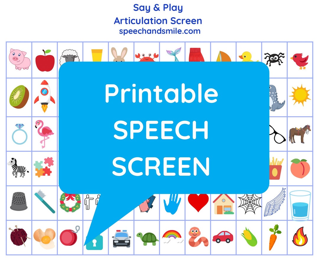 Speech Screen-printable Speech Screen With Pictures-digital Speech Screen-all Sounds-blend ...