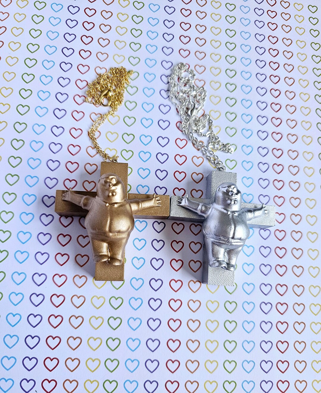 Crucified Fat Man Necklaceswipe 3d Printer Necklace/ Keychains - Etsy