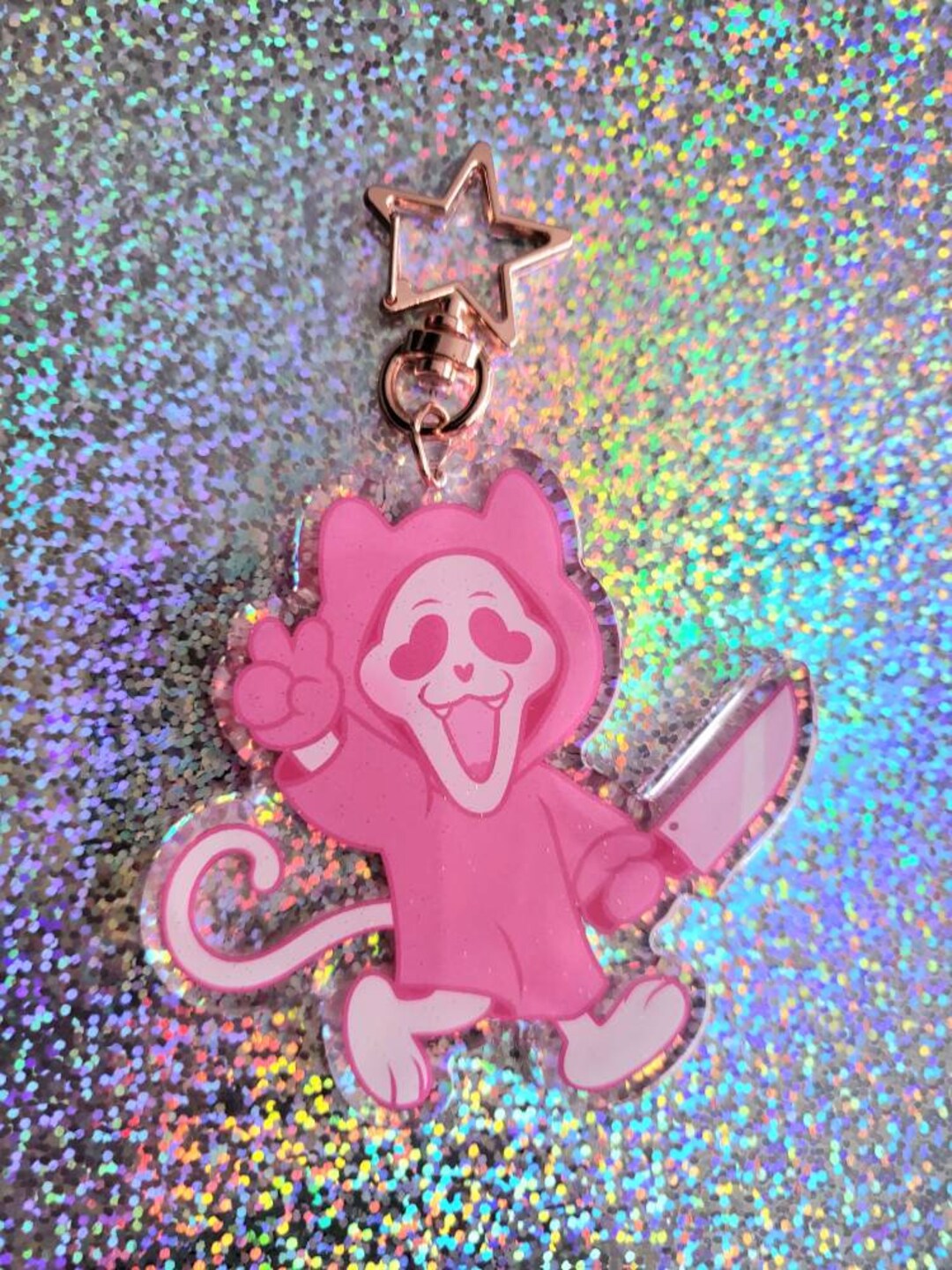 Cute Adorable Scream Slasher Ghost Face Kawaii Neko Acrylic Charm B ...