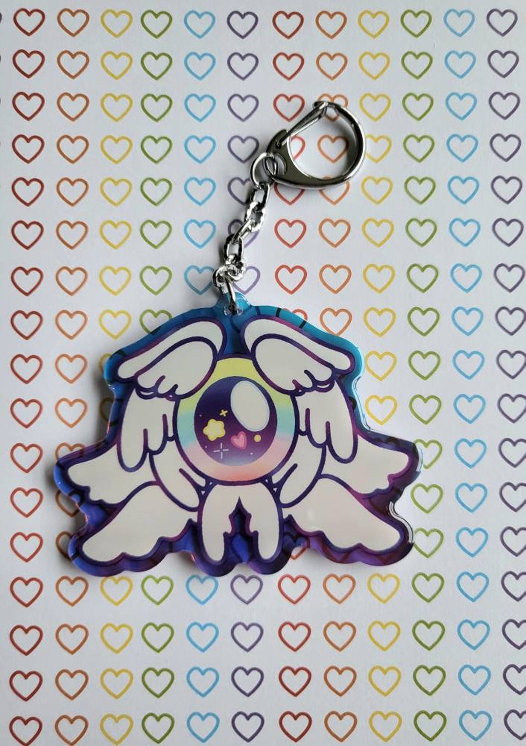 Adorable Seraphim Rainbow Angel Eye Acrylic Keychain - Etsy