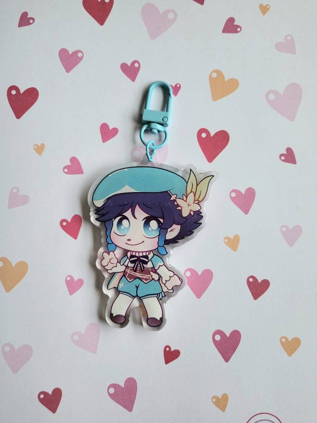 Venti Genshin Impact Double Sided Acrylic Glitter Keychain - Etsy