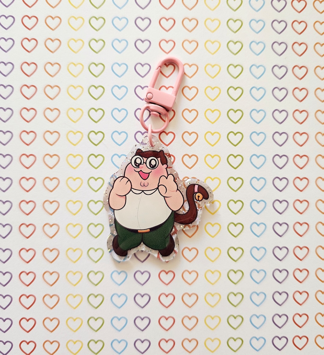 Kawaii Peter Griffin Family Guy Fat Man Acrylic Glitter Keychain ( Read ...