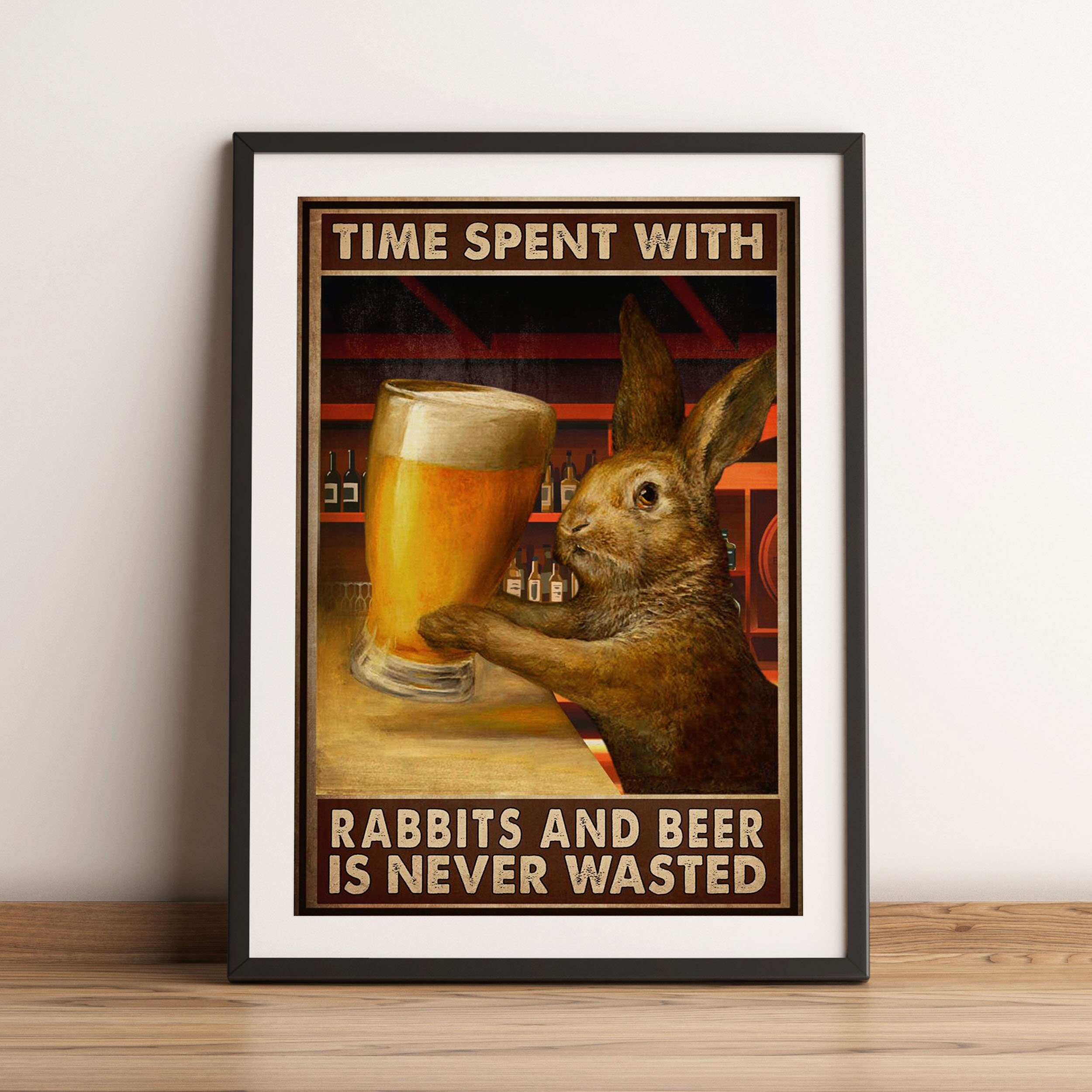 Rabbit Beer Poster Rabbit Beer Prints Art Vintage Rabbit | Etsy