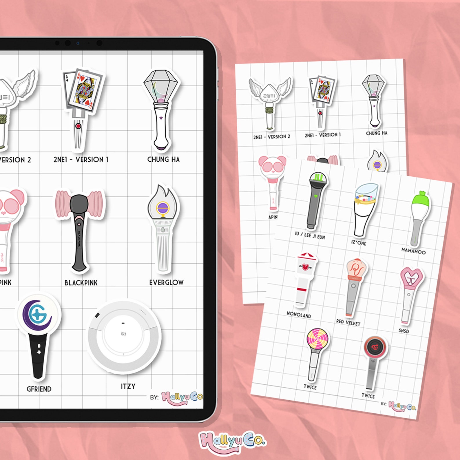 KPOP Lightsticks Digital Stickers Digital Planner (Instant Download) - Etsy