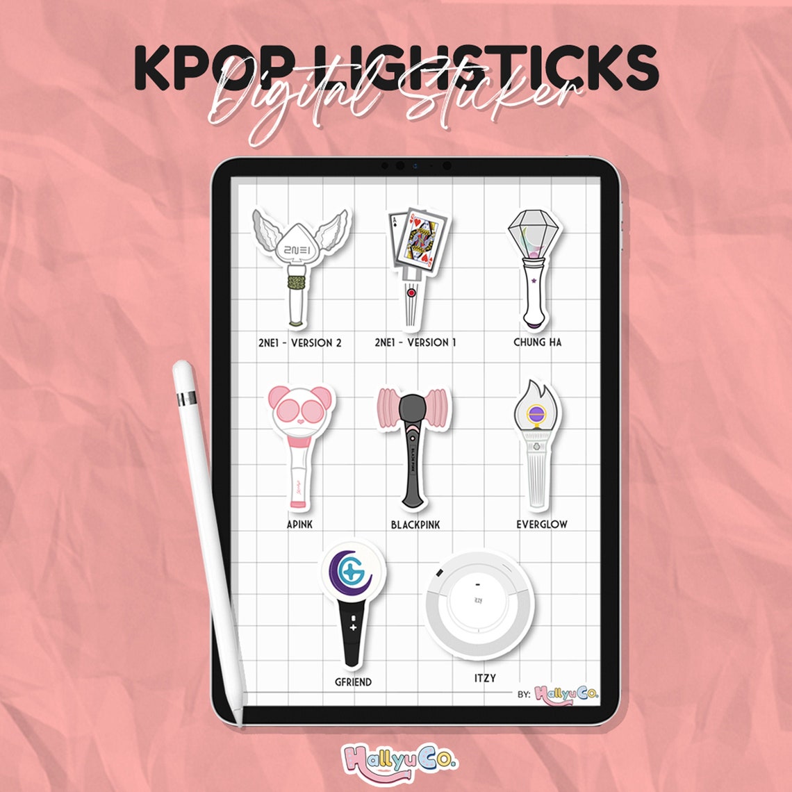 KPOP Lightsticks Digital Stickers Digital Planner Stickers - Etsy