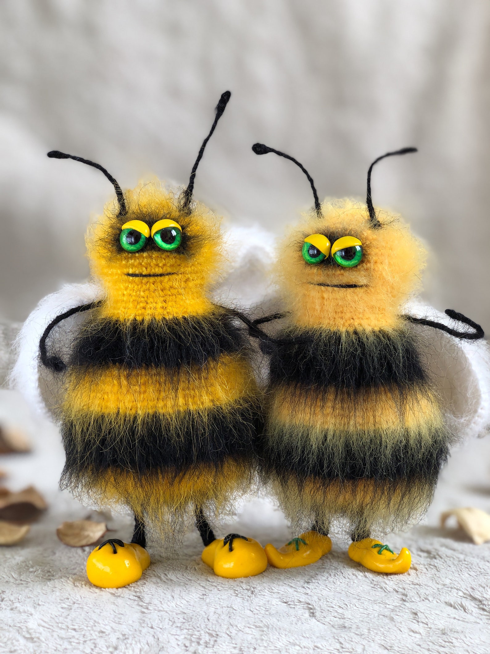 Creepy Bee Mohair Funny cute Bumble Bee Fluffy bee statue Gift | Etsy