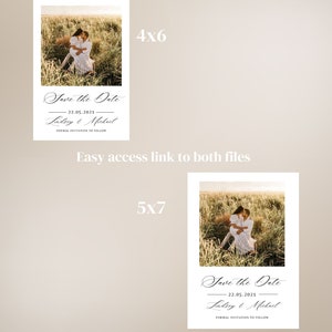 Simple and Elegant Save the Date Digital Template - Customizable, 4x6 ...