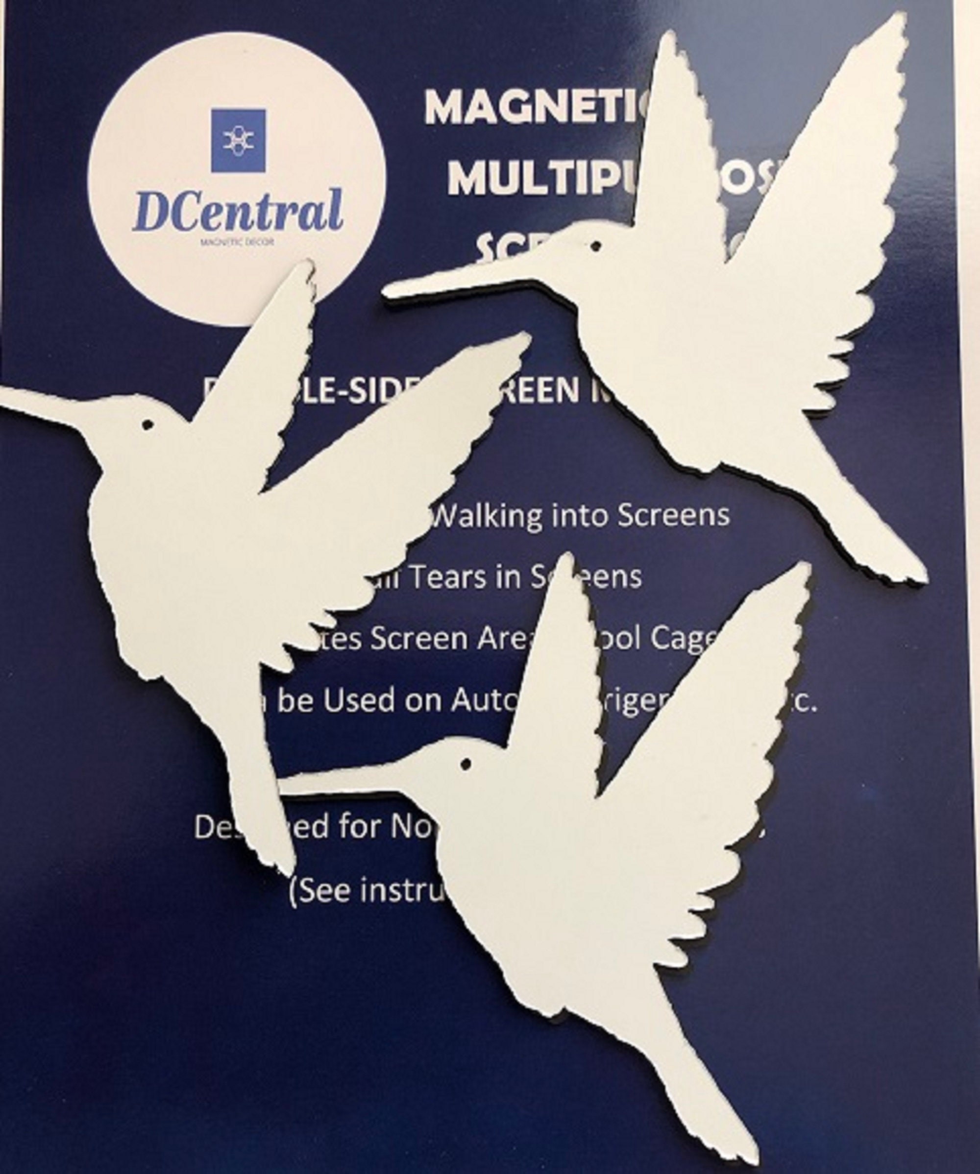 3 HUMMINGBIRDS Flexible Screen Magnets: Double-sided, for NON-FOLDING ...