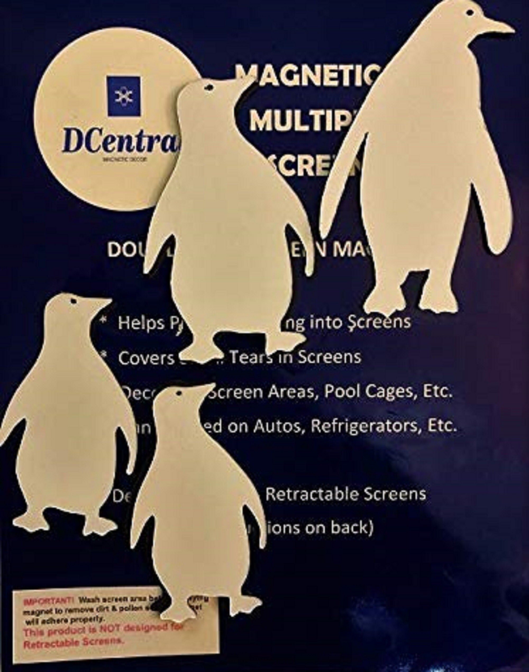 Penguin Family Flexible Screen Magnets: Two-sided for Non - Etsy