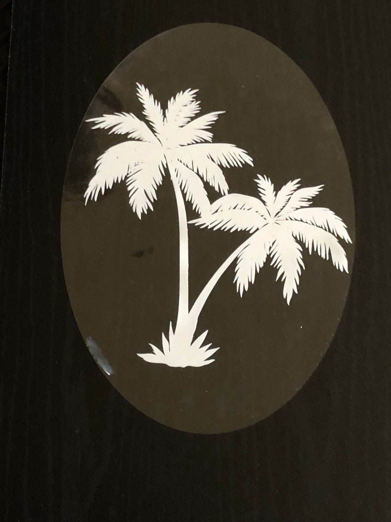 Palm Tree Window Cling Vinyl “etched” Glass Cling Decal – 8” X 12 ...