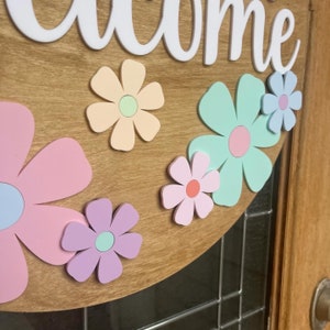 Spring & Summer Floral Door Hanger - Welcome Sign - Door Decor - Etsy