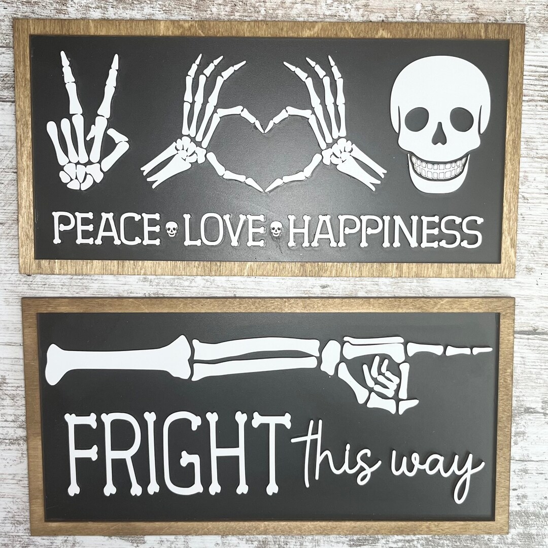 Halloween Skeleton Duo Signs - Etsy