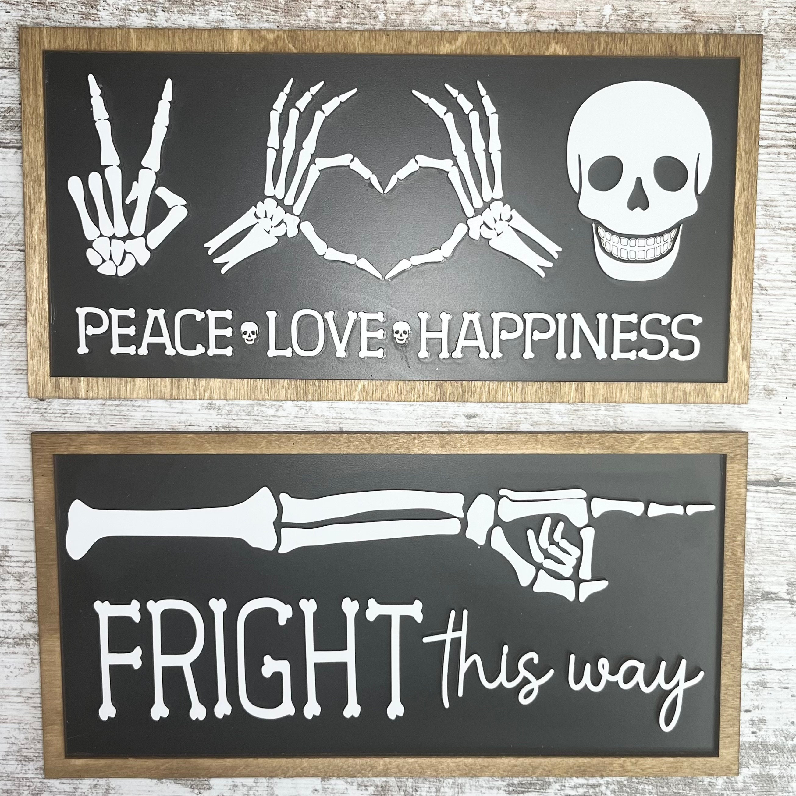 Halloween Skeleton Duo Signs - Etsy