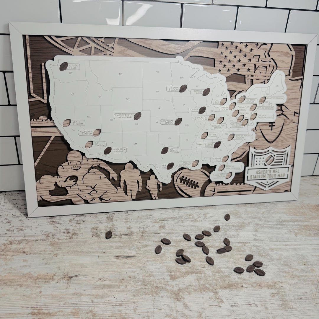 NFL Stadium Travel Map - National Football Stadium Travel Map - Etsy