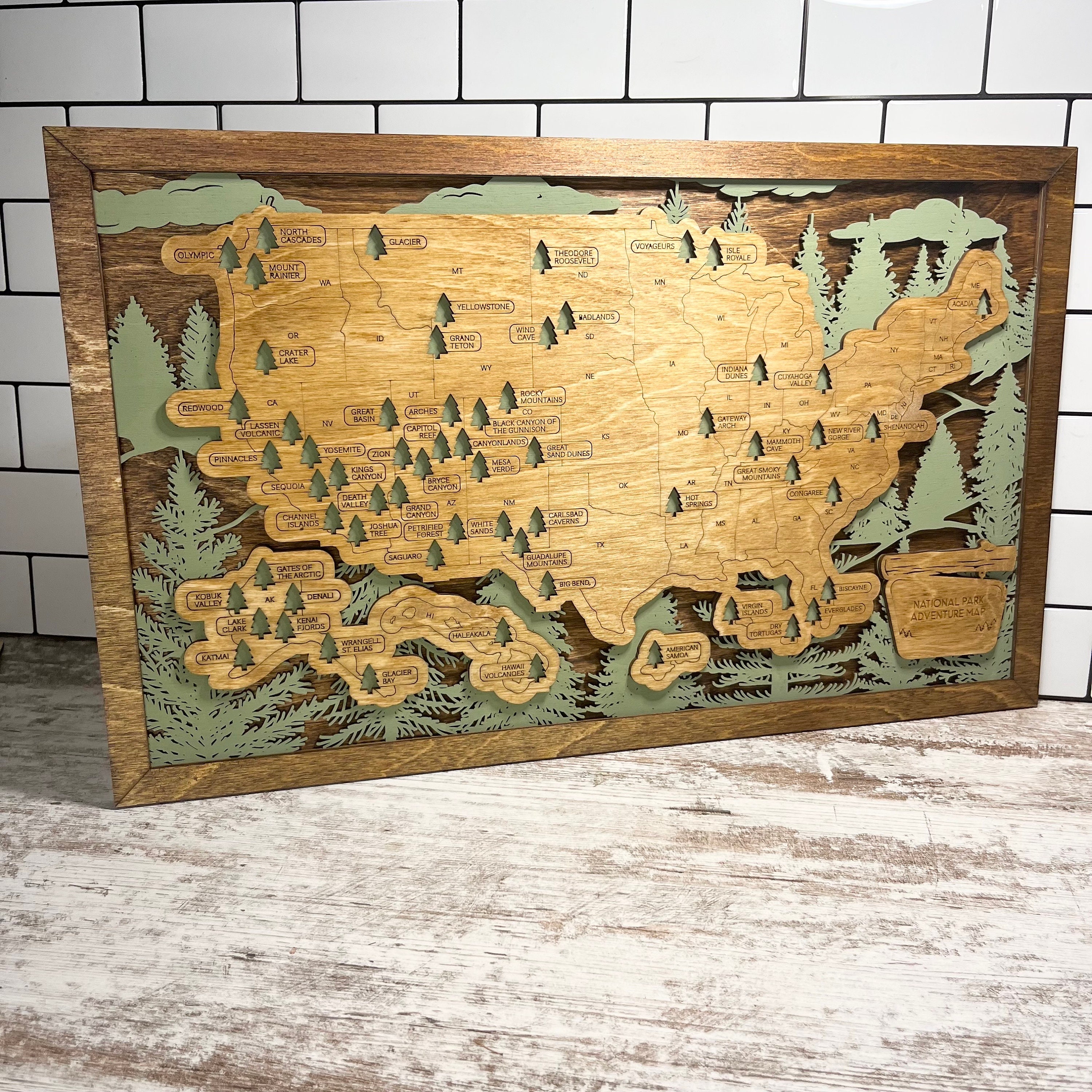 National Park Adventure Travel Map - US National Park Travel Map - Etsy