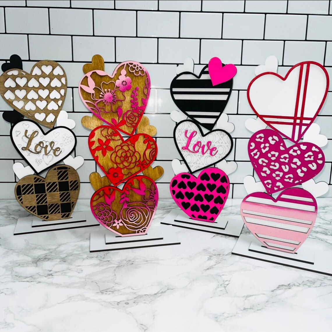 Valentine's Day Stacking Hearts - Etsy