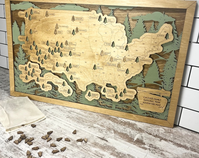National Park Adventure Travel Map - US National Park Travel Map - Etsy