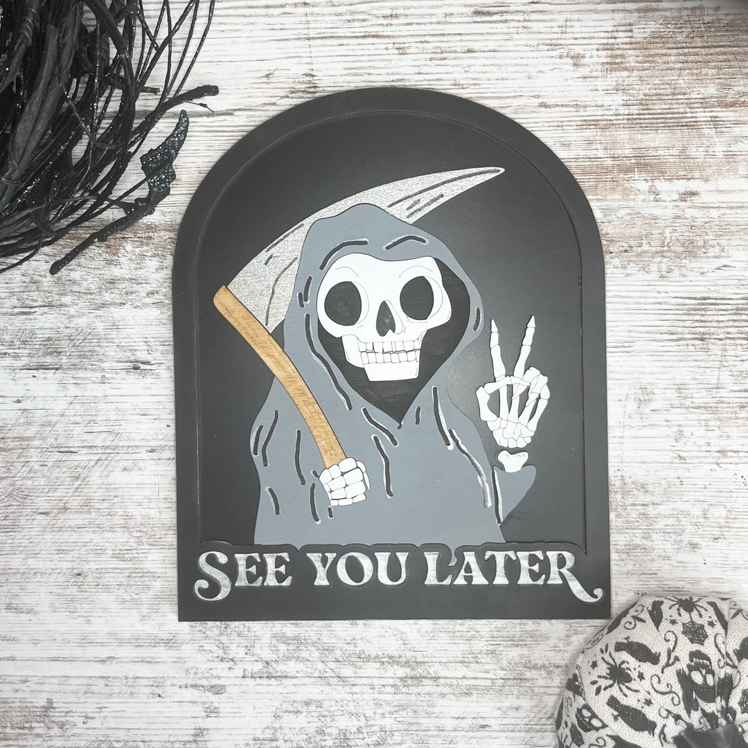 Grim Reaper Halloween Sign - Etsy