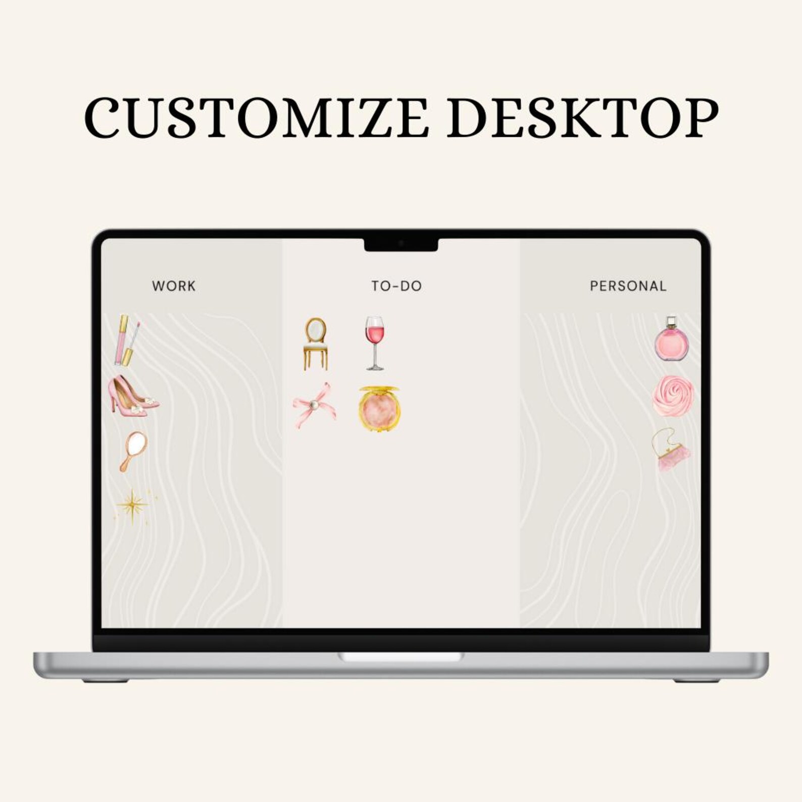 Pretty Girl MacBook Folder Icons: Desktop Organizer (PNG, Digital ...