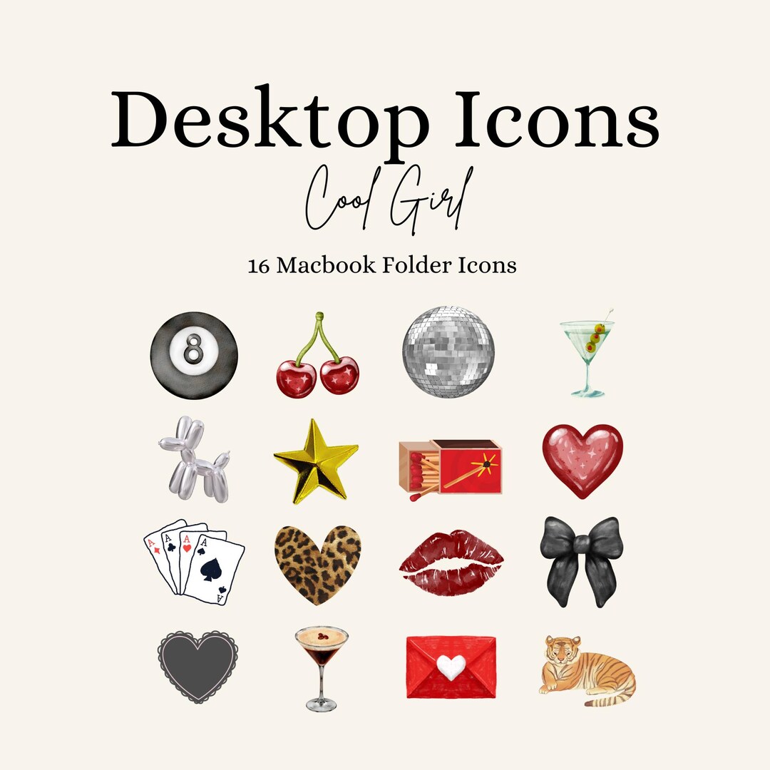 Cool Girl MacBook Folder Icons | Modern Icons | Desktop Organizer | PNG ...