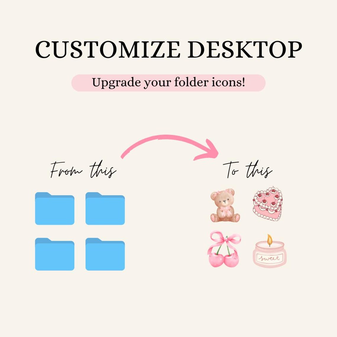 Coquette Girl MacBook Folder Icons: Pink Desktop Organizer (PNG) - Etsy