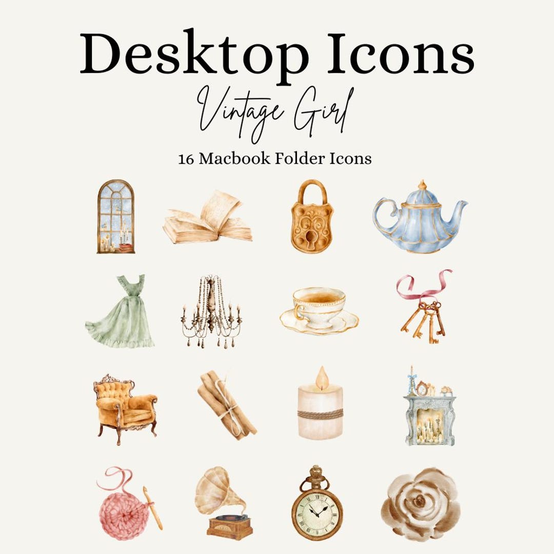 Vintage Girl MacBook Folder Icons | Imac Folder Icons | Modern Icons ...