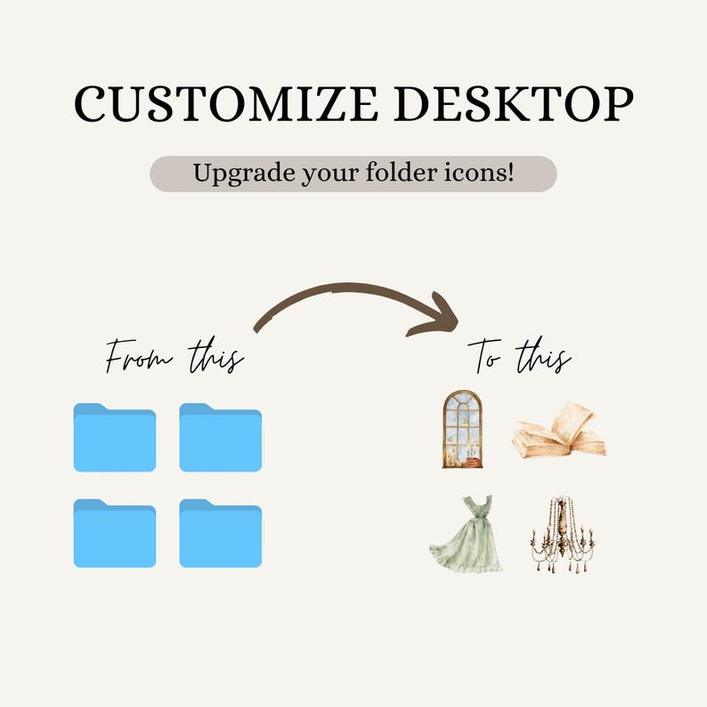 Vintage Girl MacBook Folder Icons: Desktop Organizer (PNG Icons) - Etsy